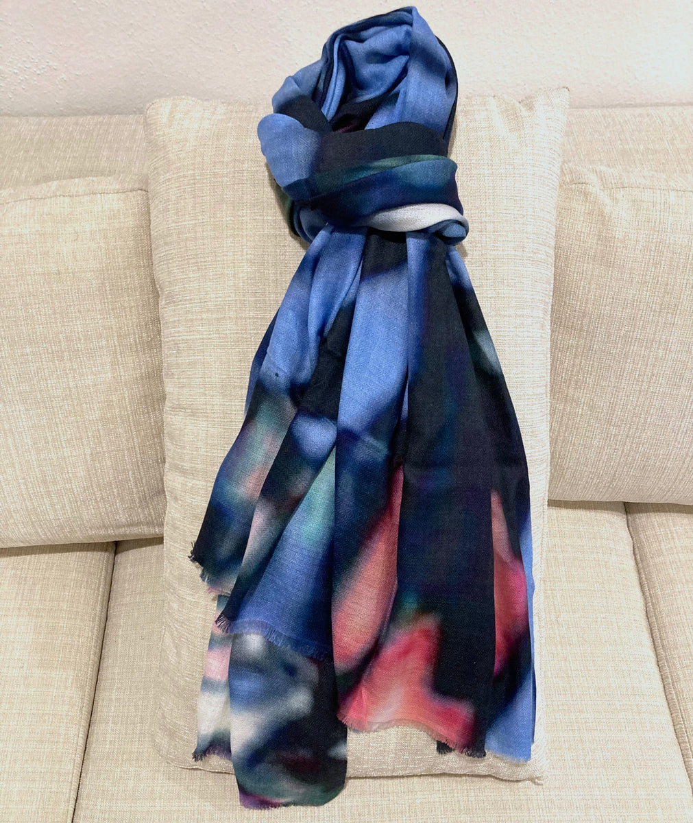 ANNA 100% Cashmere Blue Butterfly Wrap – AnnaIriongroup